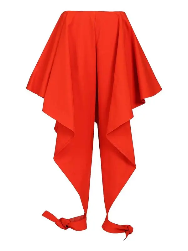 Alaïa Wide-leg Trousers With Ruffled Panels - Red