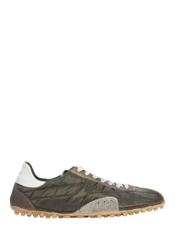 MAISON MARGIELA Quilted Low Top Sneakers With Suede Accents - Brown