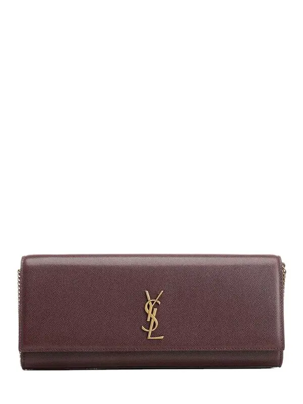 Saint Laurent Kate Clutch In Grain De Poudre Leather With Cassandre Decoration - Multicolor