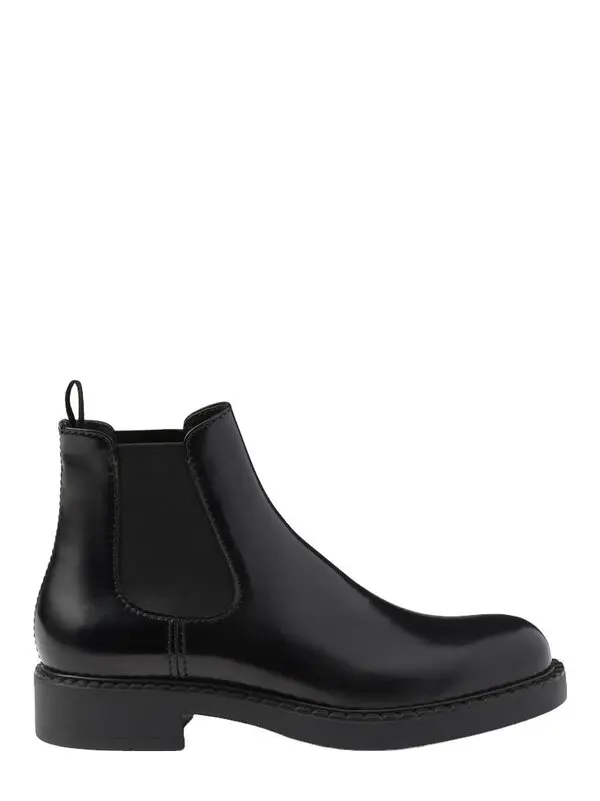 Prada Brushed Leather Chelsea Boots - Black
