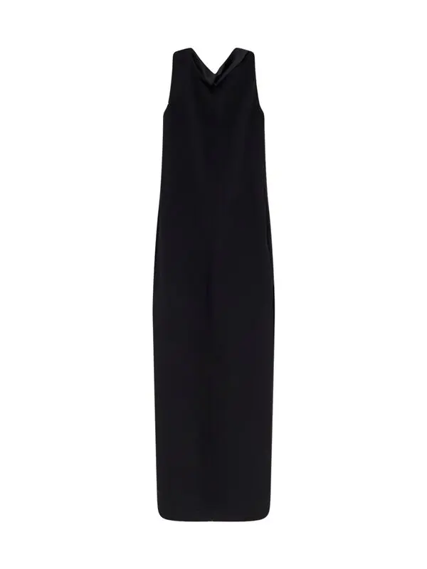 Max Mara Sleeveless Long Dress With Satin Trim - Multicolor