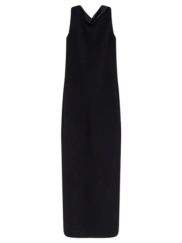 Max Mara Sleeveless Long Dress With Satin Trim - Multicolor