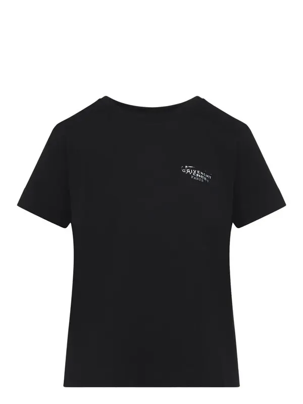 Givenchy Cotton T-shirt With Ink-effect Logo - Black