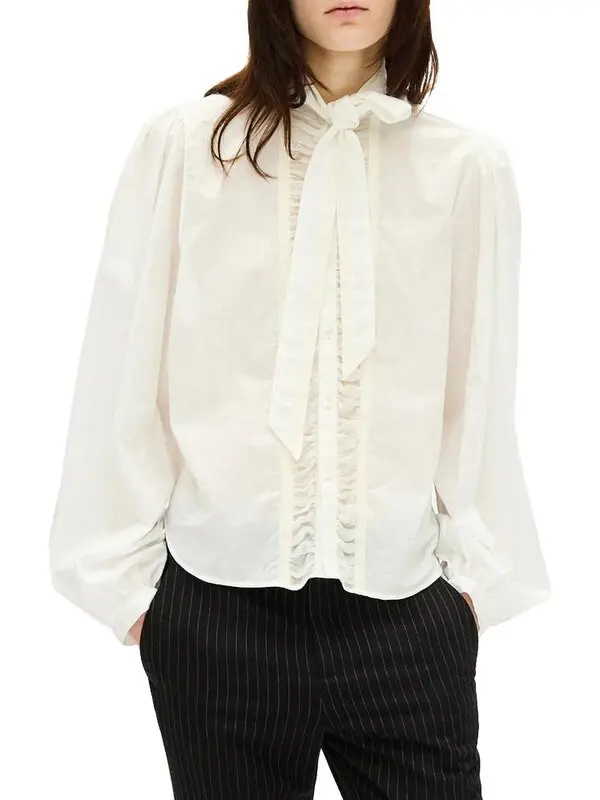 ANN DEMEULEMEESTER Cotton Ruffled Button-fastening Shirt - White