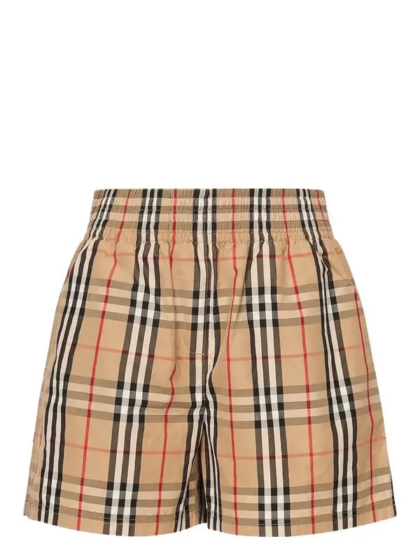 Burberry Vintage Check Cotton Shorts - Cream