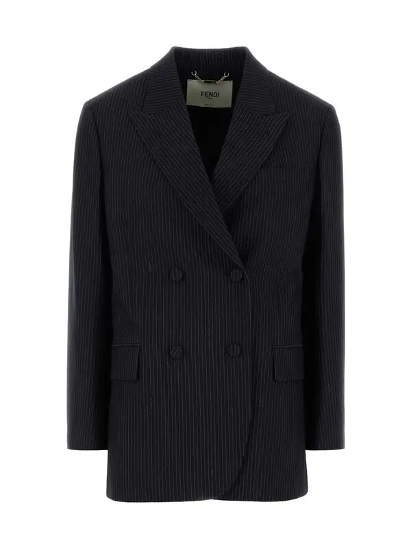 Fendi Embroidered Wool Blend Blazer - Multicolor