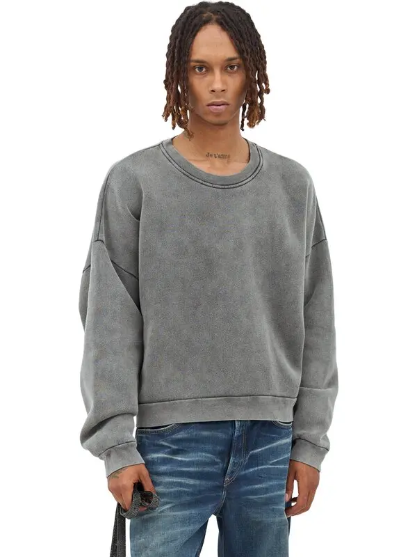 Acne Studios Crewneck Sweatshirt With Logo Patch - Gray