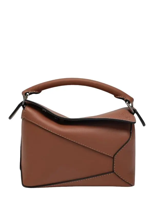 Loewe Puzzle Edge Mini Bag In Grained Leather - Brown