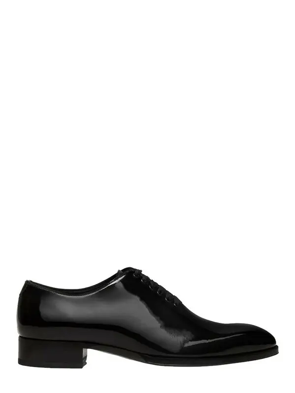 TOM FORD Elkan Patent Leather Lace-up Oxfords - Black