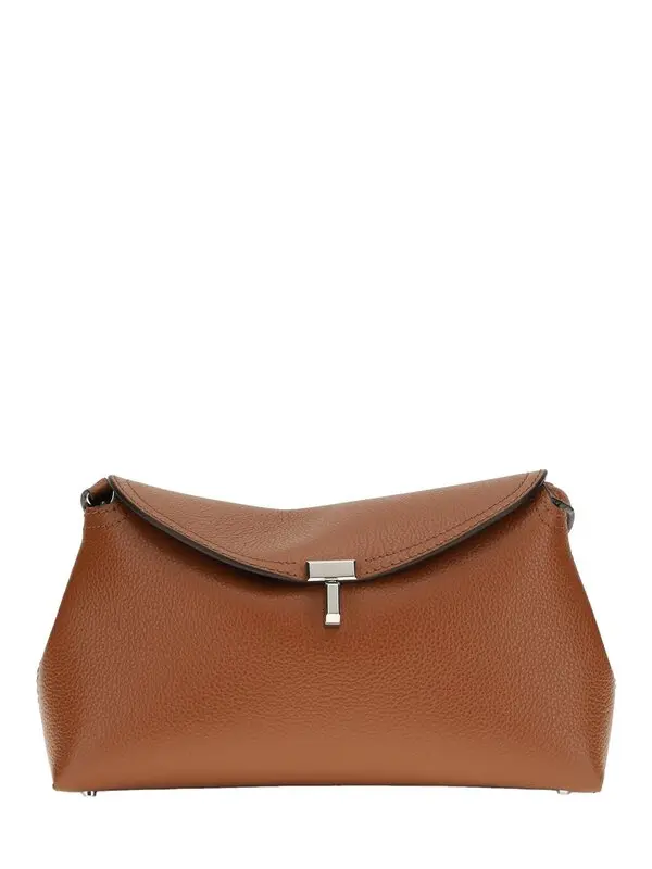 TOTEME T-lock Clutch Bag In Palmellato Leather - Brown