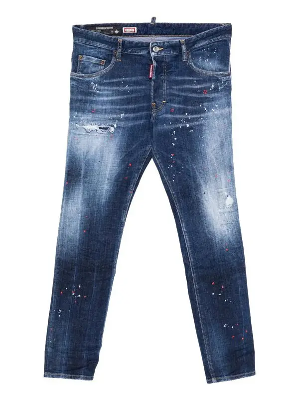 Dsquared2 Denim Tapered Jeans With Distressed Effect - Blue