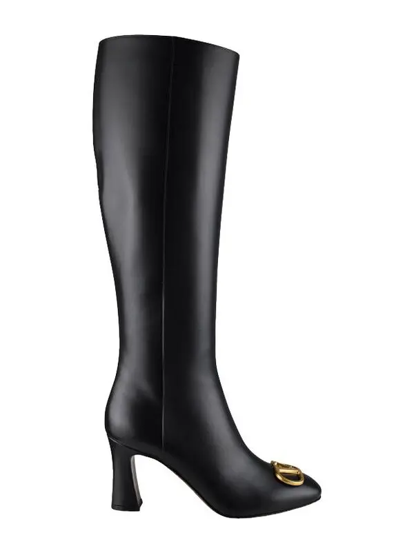 Valentino Garavani Vlogo Knee High Boots - Black