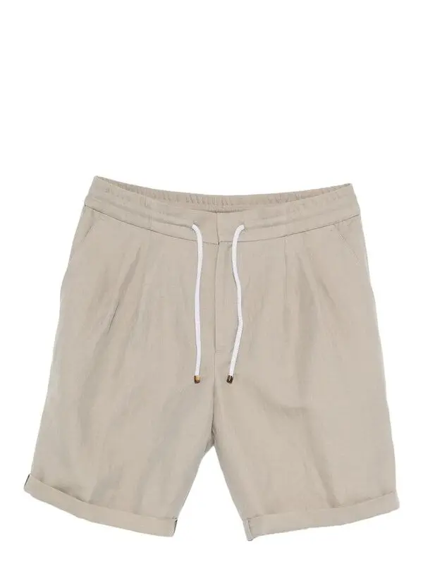 Brunello Cucinelli Linen Blend Bermuda Shorts - Cream