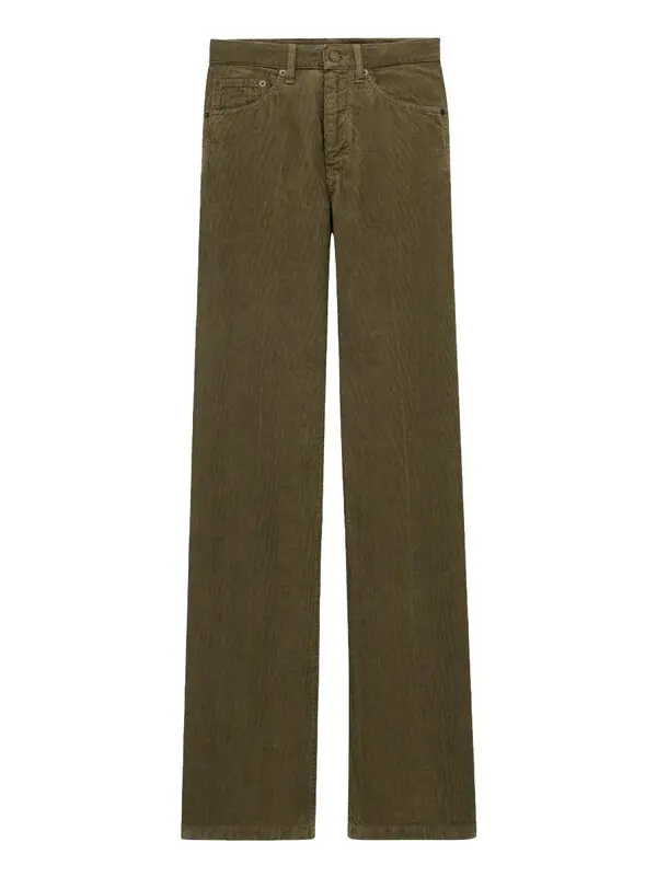 Saint Laurent Wide Leg Cotton Pants - Green