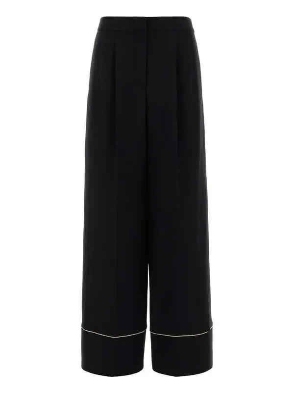 Fendi Wool Blend Pyjama Pants - Black