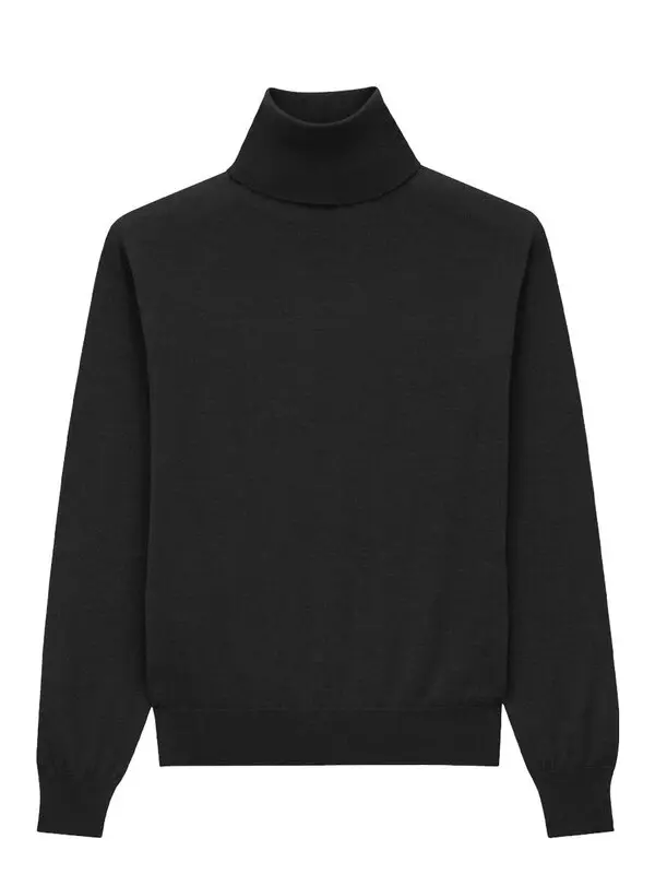 Saint Laurent Cashmere, Wool And Silk Turtleneck Pullover - Black