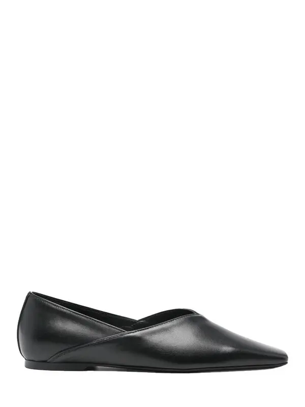 TOTEME The Everyday Flat Calfskin Leather Shoes - Black
