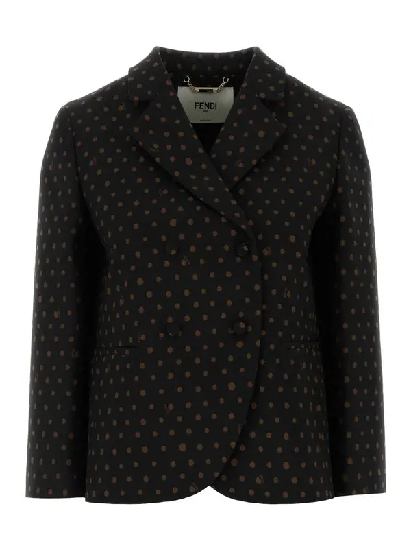 Fendi Printed Stretch Wool Blend Blazer - Multicolor