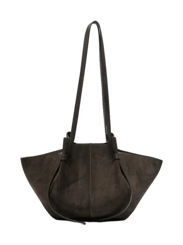 Yuzefi Suede Shoulder Bag With Tie Detail - Brown