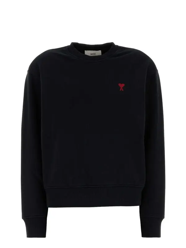 AMI Paris Cotton Crewneck Sweatshirt - Black