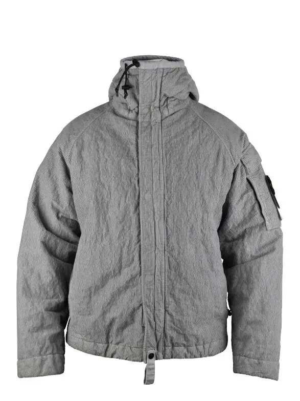Stone Island Textured Hooded Jacket - Gray