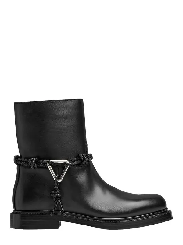 Bottega Veneta Calf Hair Leather Ankle Boots - Black
