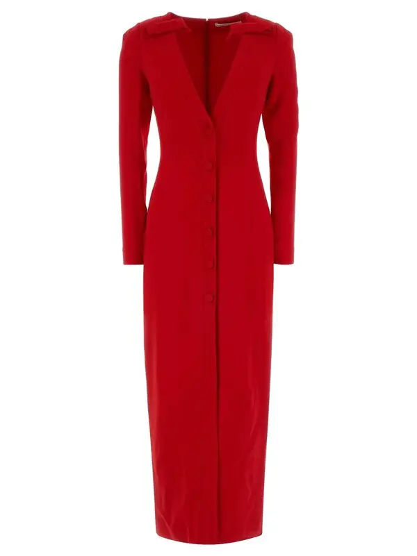 Alessandra Rich Cady Long Dress - Red