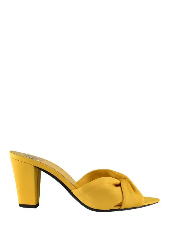 Saint Laurent Franciane Heeled Mules - Yellow