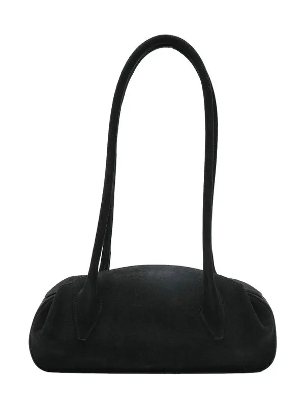 Yuzefi Suede Shoulder Bag With Magnetic Fastening - Black