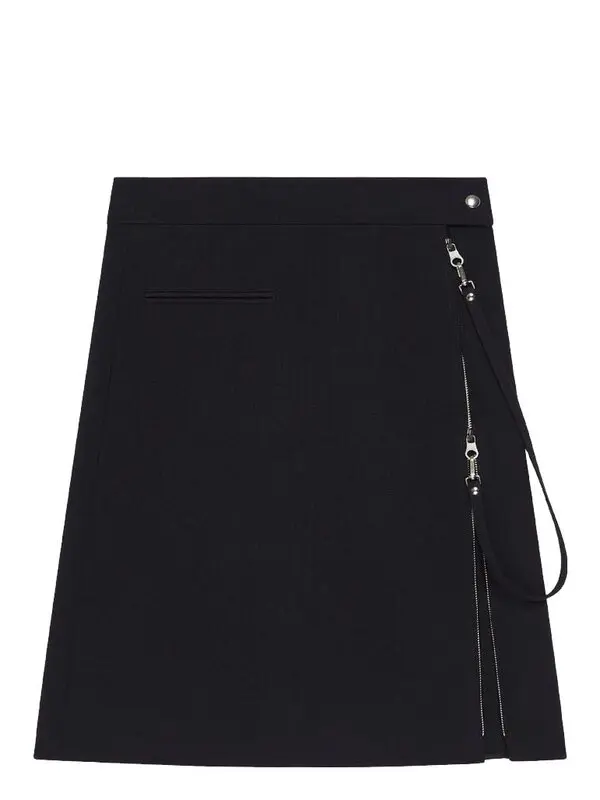 COURREGES Midi Skirt With Zipper Detail - Black