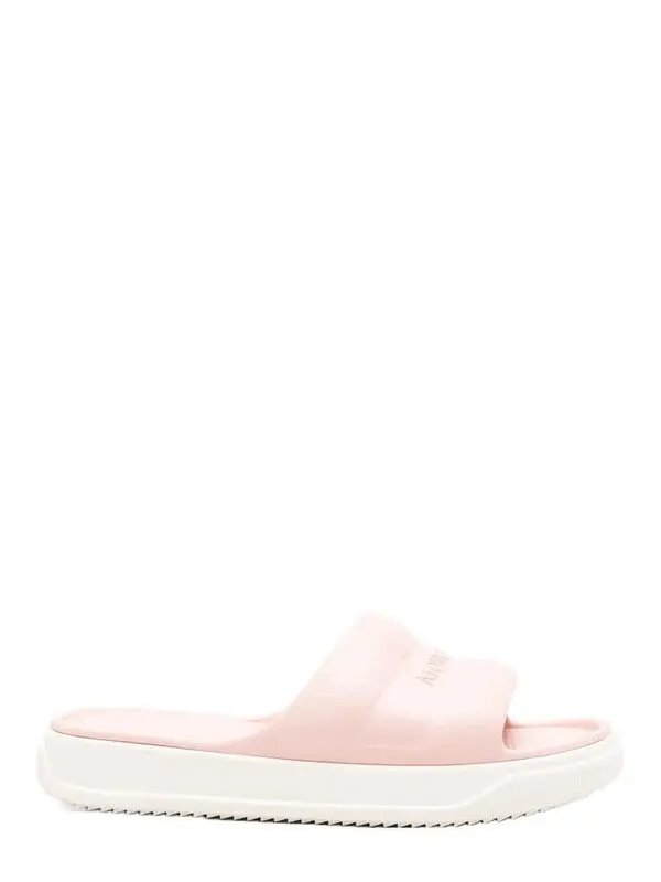 Moncler Embossed Slip-on Slides - Pink