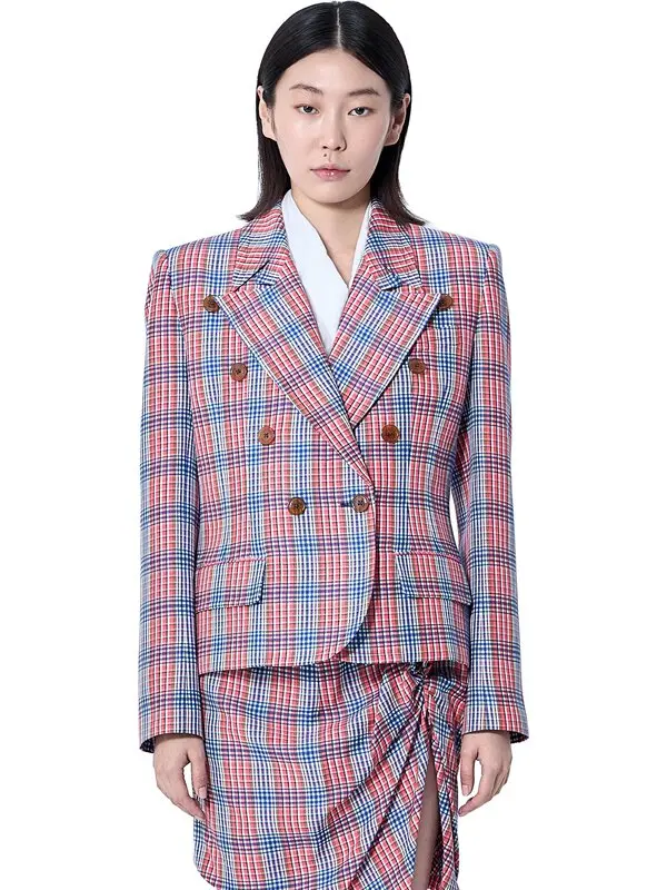 VIVIENNE WESTWOOD Double-breasted Check Blazer - Red
