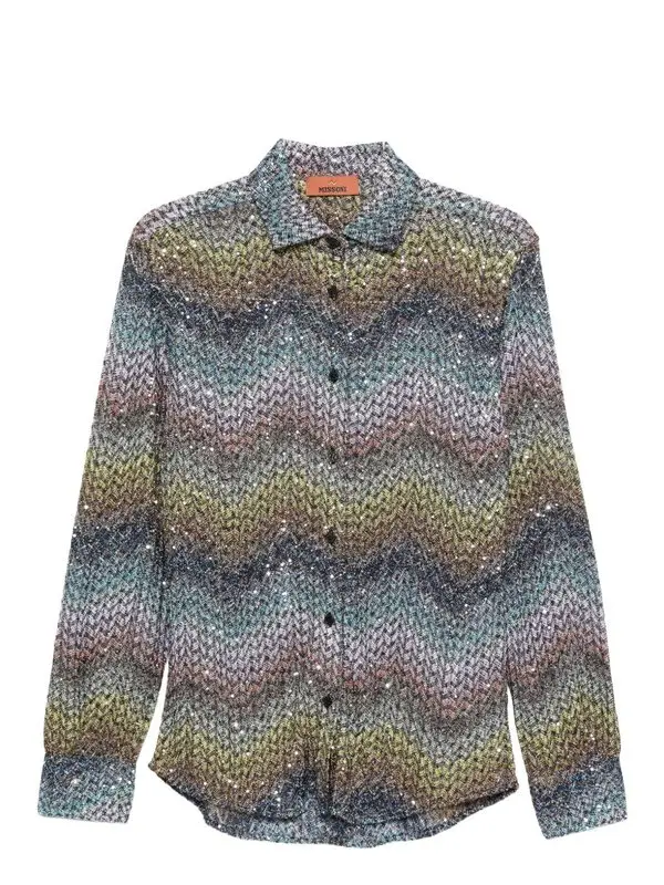 Missoni Zig Zag Sequin Embellished Shirt - Multicolor