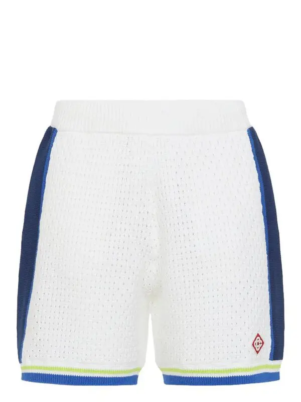 Casablanca Cotton Knit Track Shorts - White