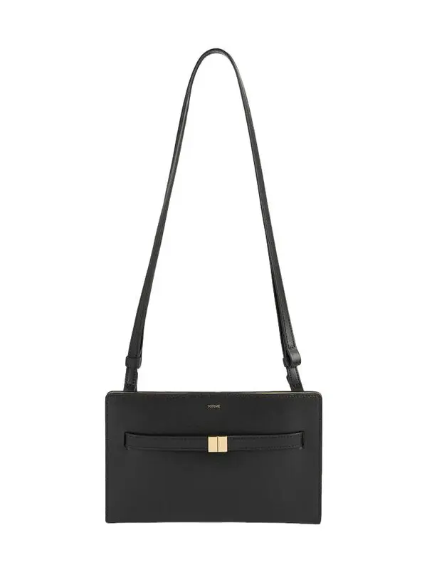 TOTEME Leather Shoulder Bag - Black
