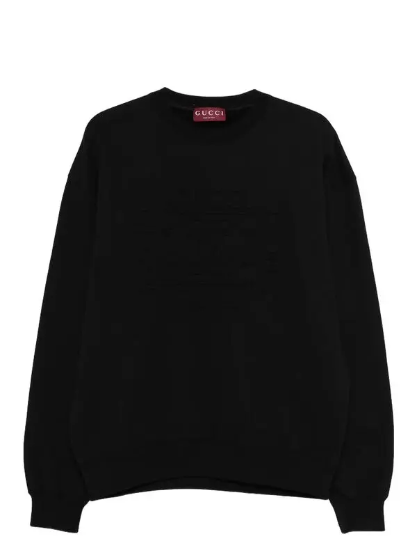 Gucci Cotton Tonal Logo Detail Sweatshirt - Black