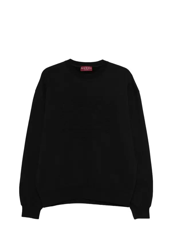 Gucci Cotton Tonal Logo Detail Sweatshirt - Black