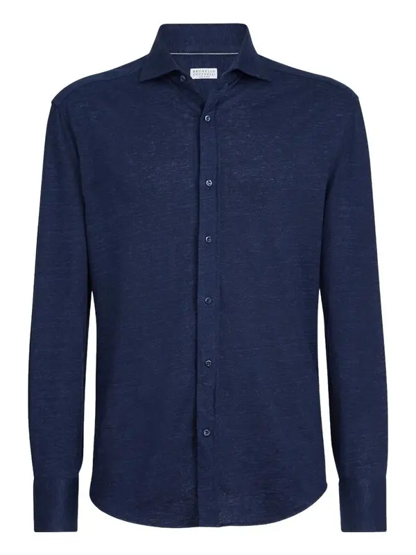 Brunello Cucinelli Linen And Cotton Blend Shirt - Multicolor