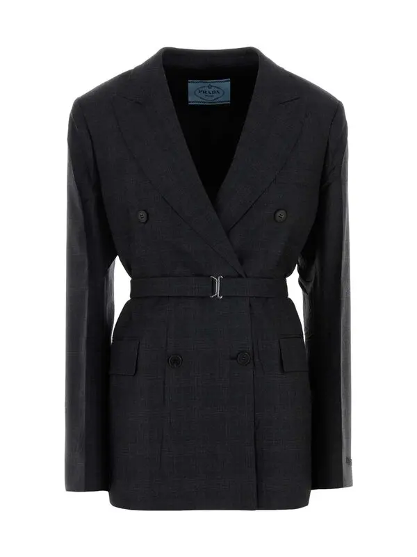 Prada Embroidered Wool Blazer - Multicolor