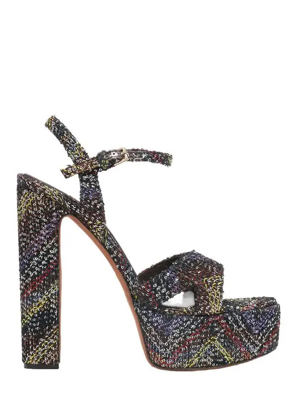 Missoni Platform Stiletto Sandals With Ankle Strap - Black