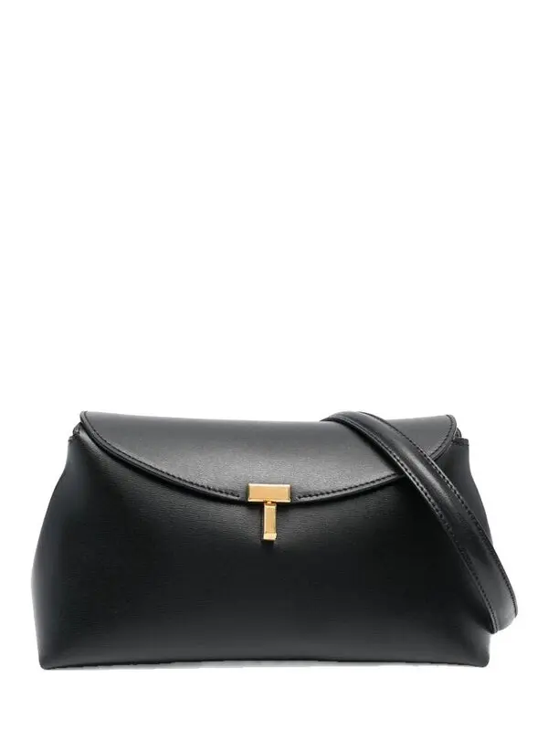 TOTEME Grained Calf Leather Clutch Bag With T-lock Fastening - Black