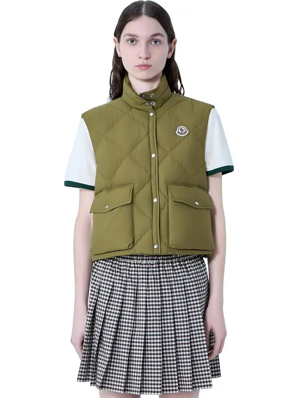 Moncler Quilted Down Vest - Green
