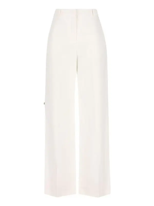 Fendi Cotton Trousers With Embroidered Logo Belt Loops - Multicolor