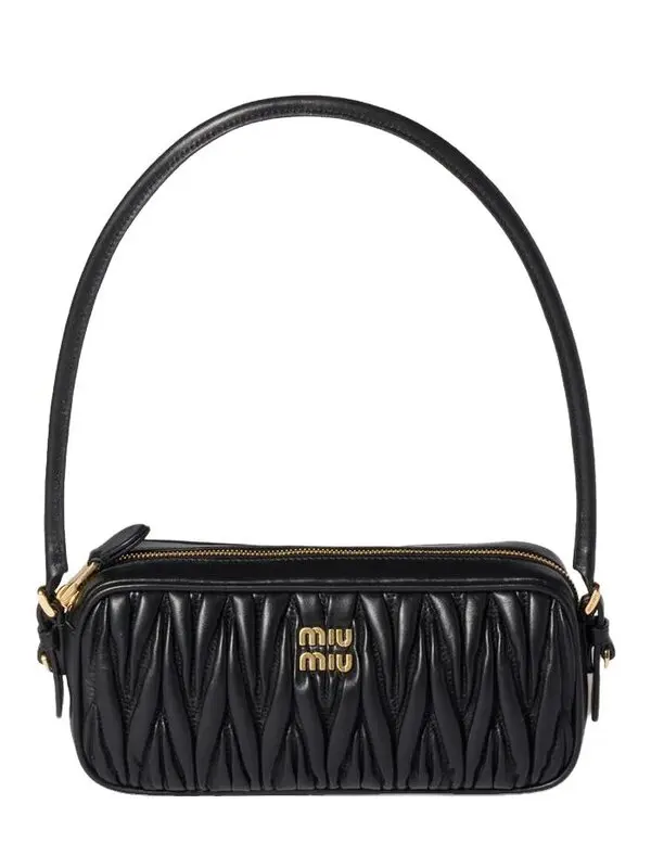 Miu Miu Nappa Matelass Pouch - Black