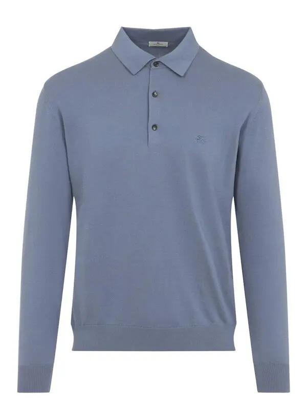 Etro Knitted Polo - Blue