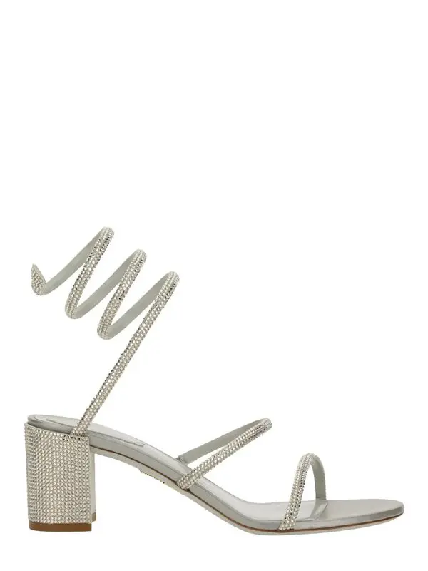Rene Caovilla Cleo Sandals With Crystals - Silver
