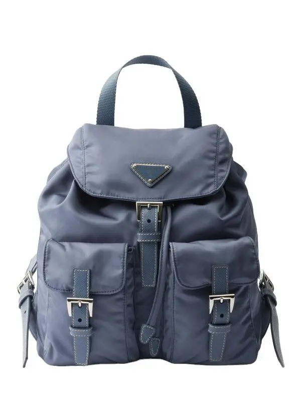 Prada Small Backpack In Re-nylon With Saffiano Details - Multicolor