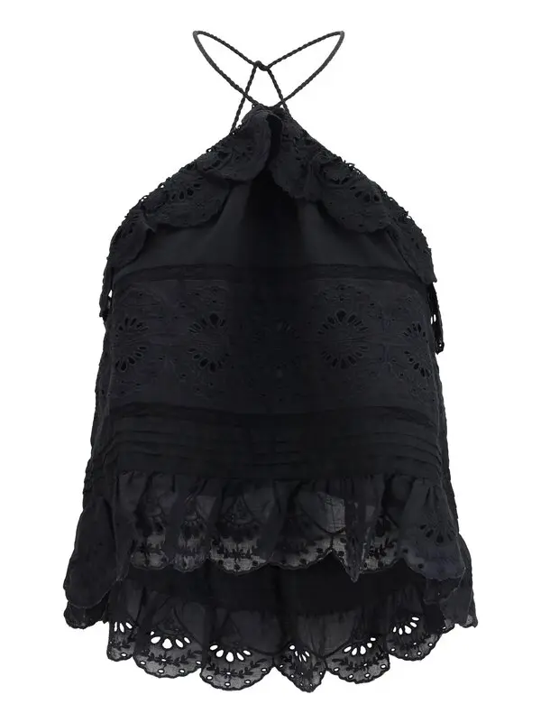 Isabel Marant Étoile Prisha Ruffle Top - Black