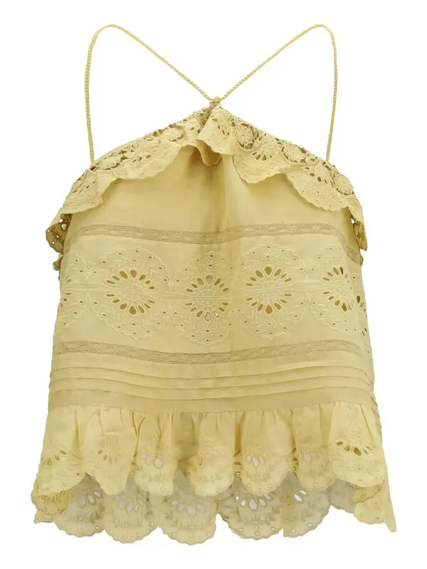 Isabel Marant Étoile Prisha Ruffle Top - Yellow