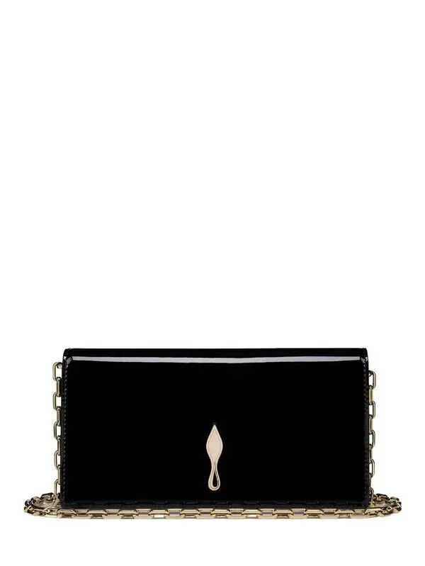 CHRISTIAN LOUBOUTIN Bettina Patent Calfskin Clutch - Black